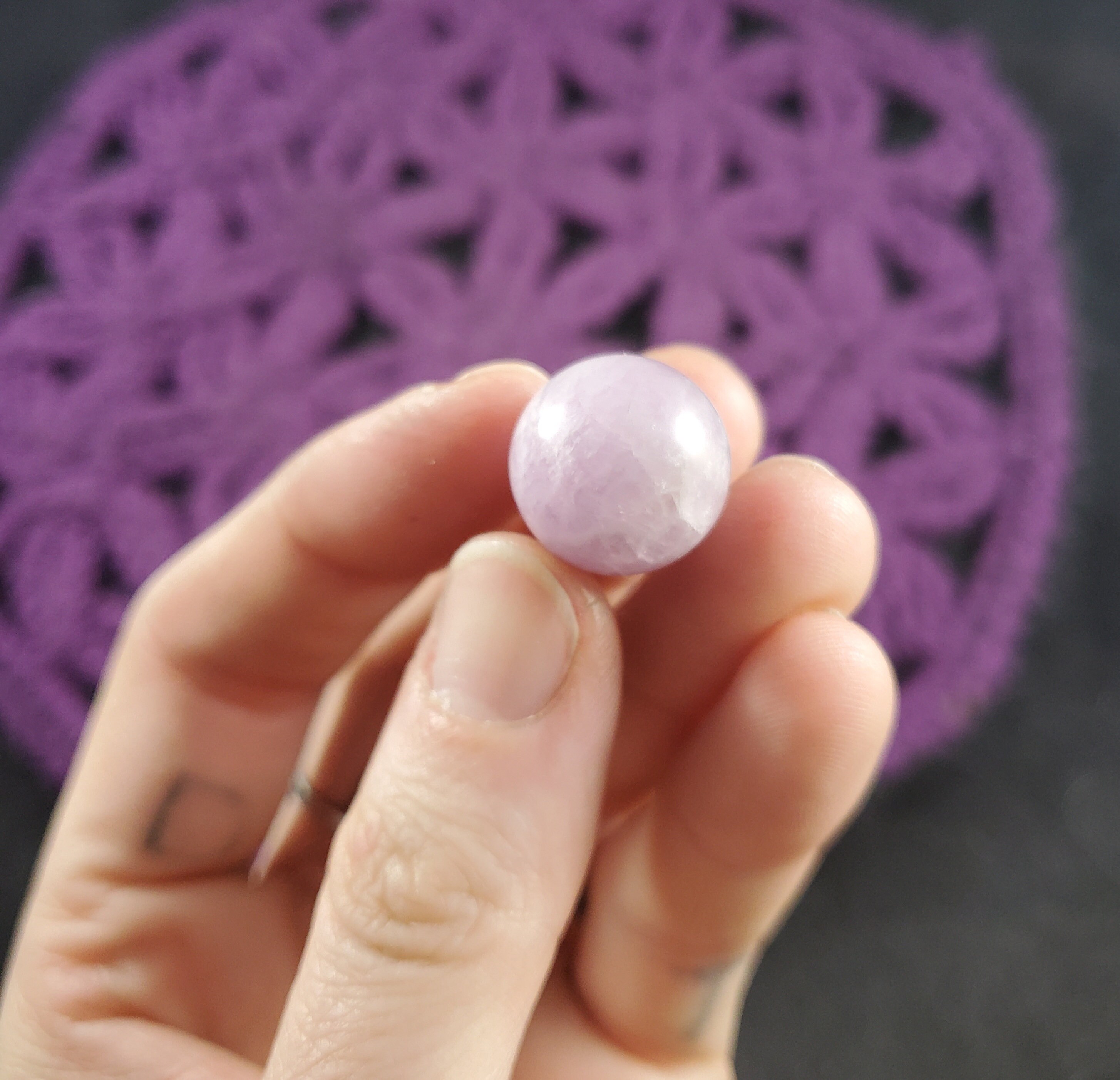 Kunzite Sphere 15mm Mini Crystal Ball Stone Polished Marble | Etsy