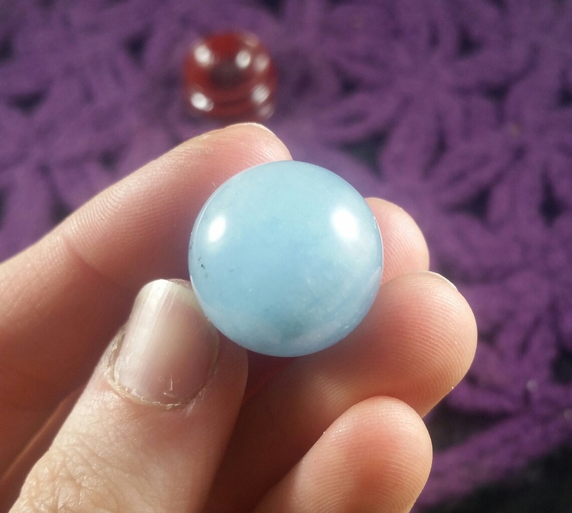 Aquamarine Sphere 20mm Crystal Ball Stone Polished Marble Blue | Etsy