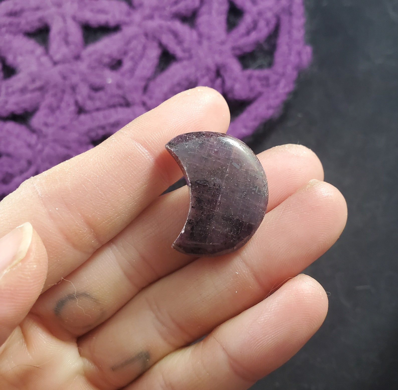 Star Ruby Polished Moon Crystals Stones Crystal Natural | Etsy