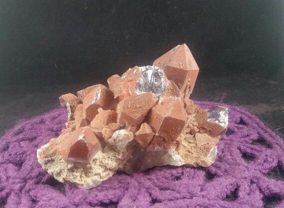 Red Fire Amethyst Cluster Raw Natural Crystal Elestial - Etsy