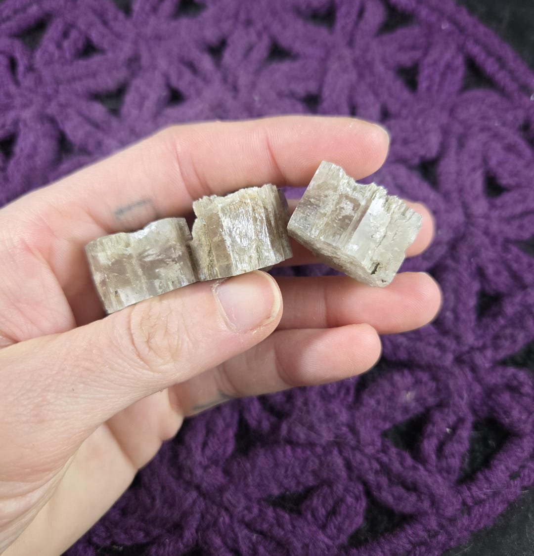 3 Purple Spanish Aragonite Crystal Cluster Spain Stones Crystals Raw ...