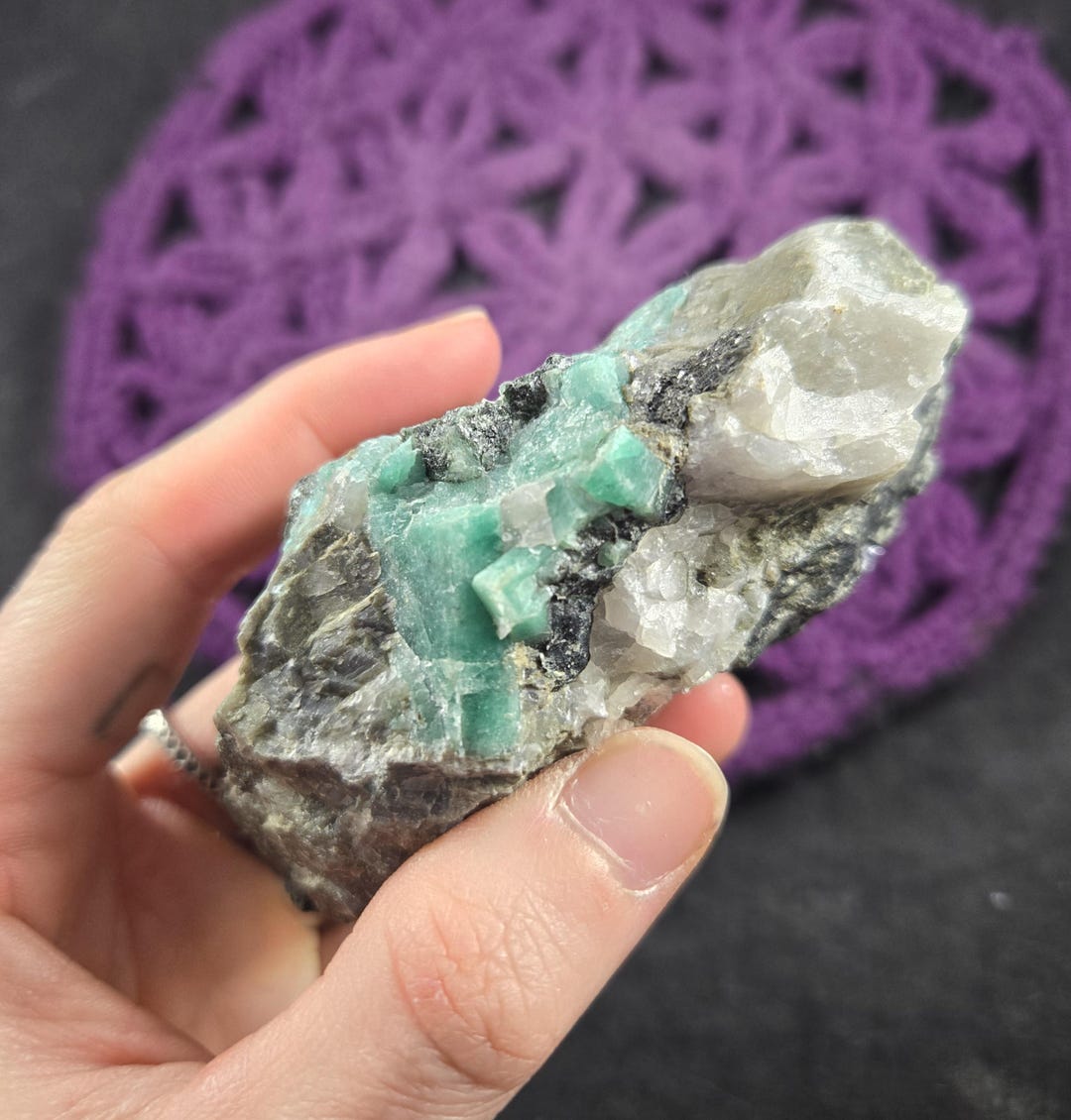 Emerald in Quartz Matrix Rough Healing Stones Crystals Raw Crystal ...