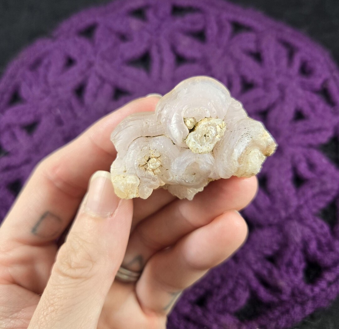 Pink Chalcedony Rough Stone Raw Botryoidal Crystal Light Pink Mexican ...