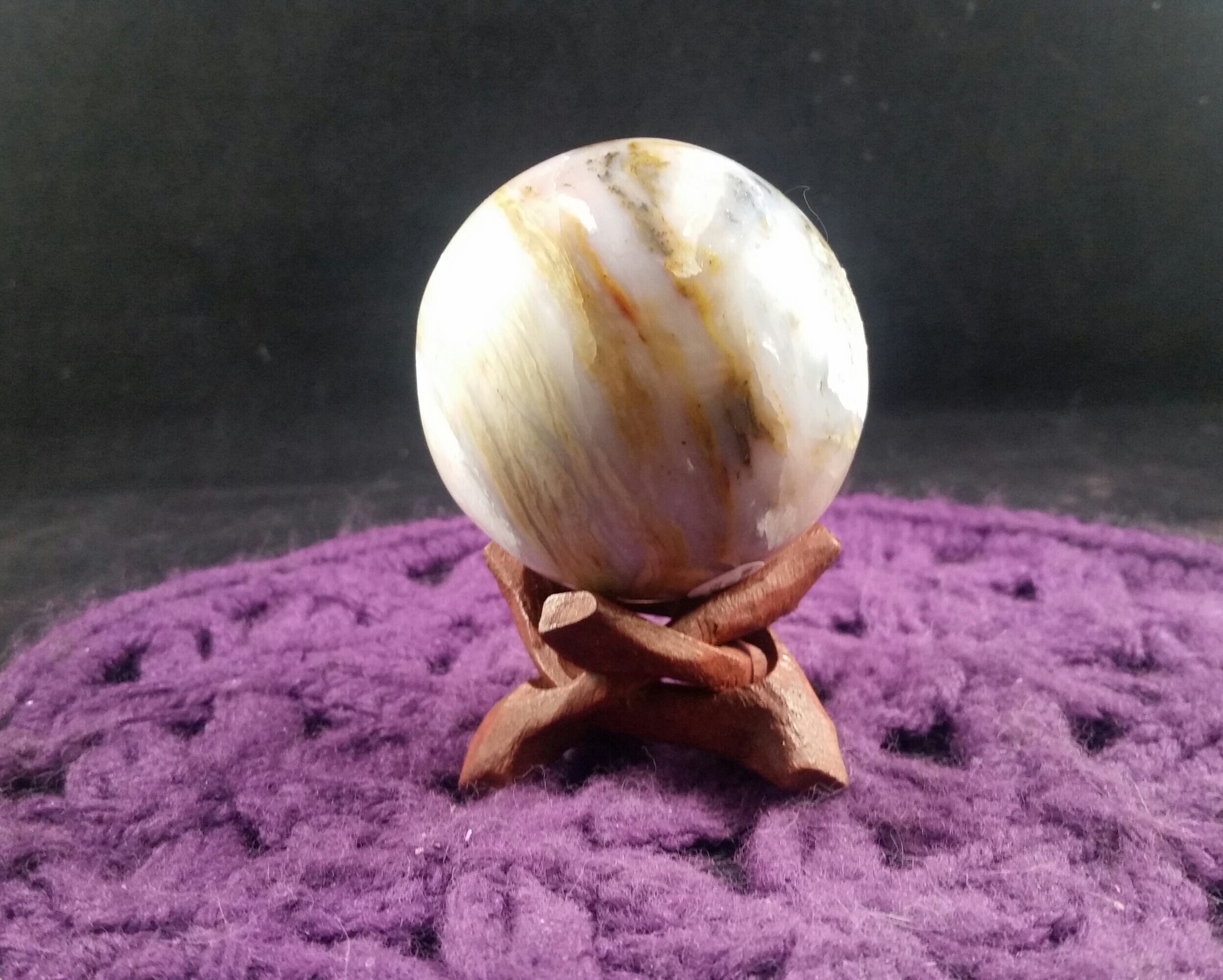 Pink Opal Sphere Crystal Ball Stones 55mm Carved Crystals | Etsy