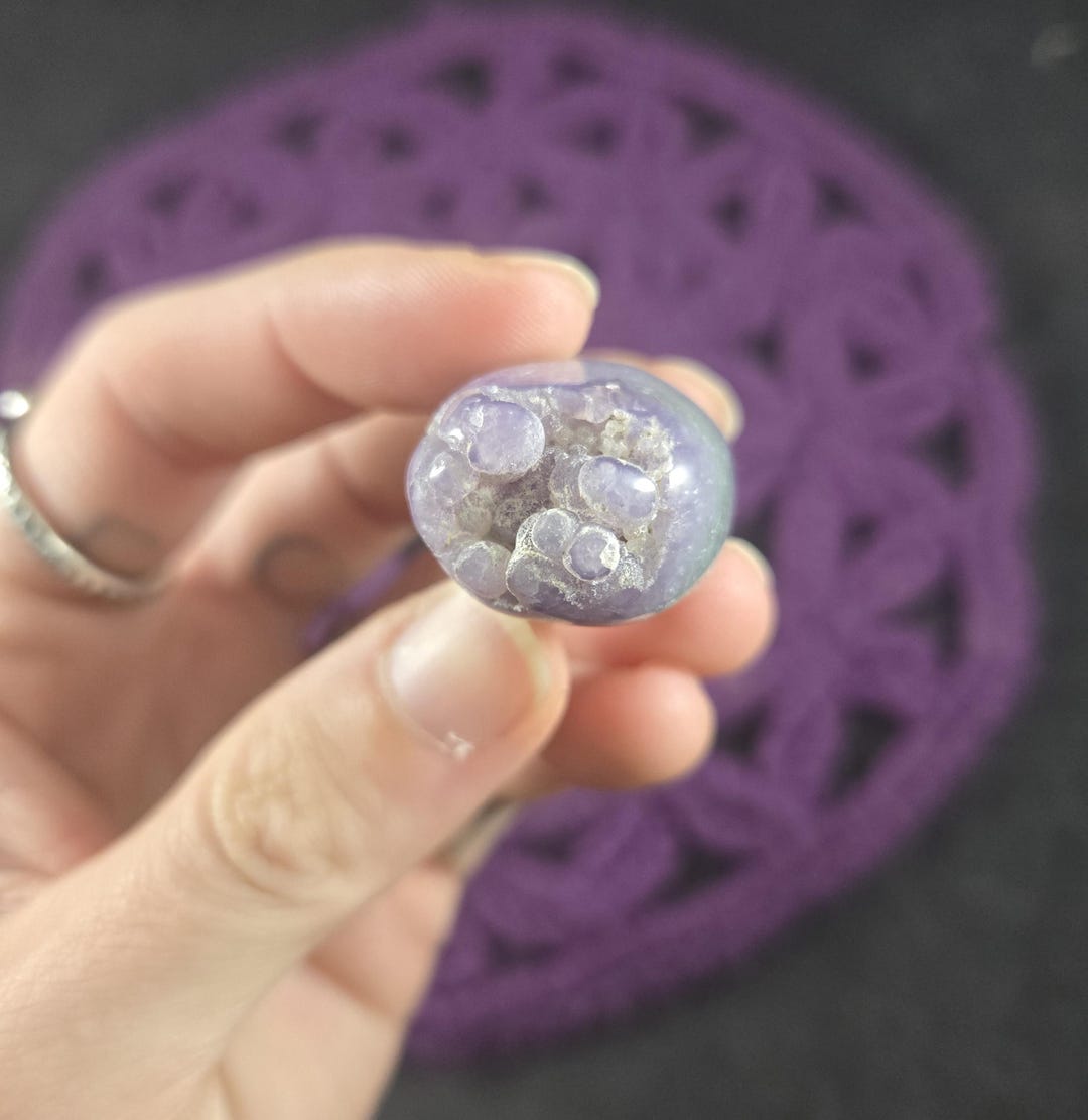 Grape Agate Tumbled Stone Crystal Stones Purple Botryoidal Crystals ...