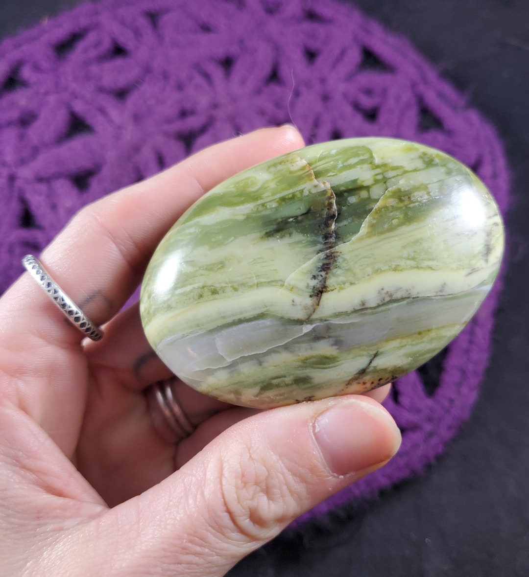 Infinite Serpentine Palmstone Crystal Palm Stones Gallet Crystals Light ...