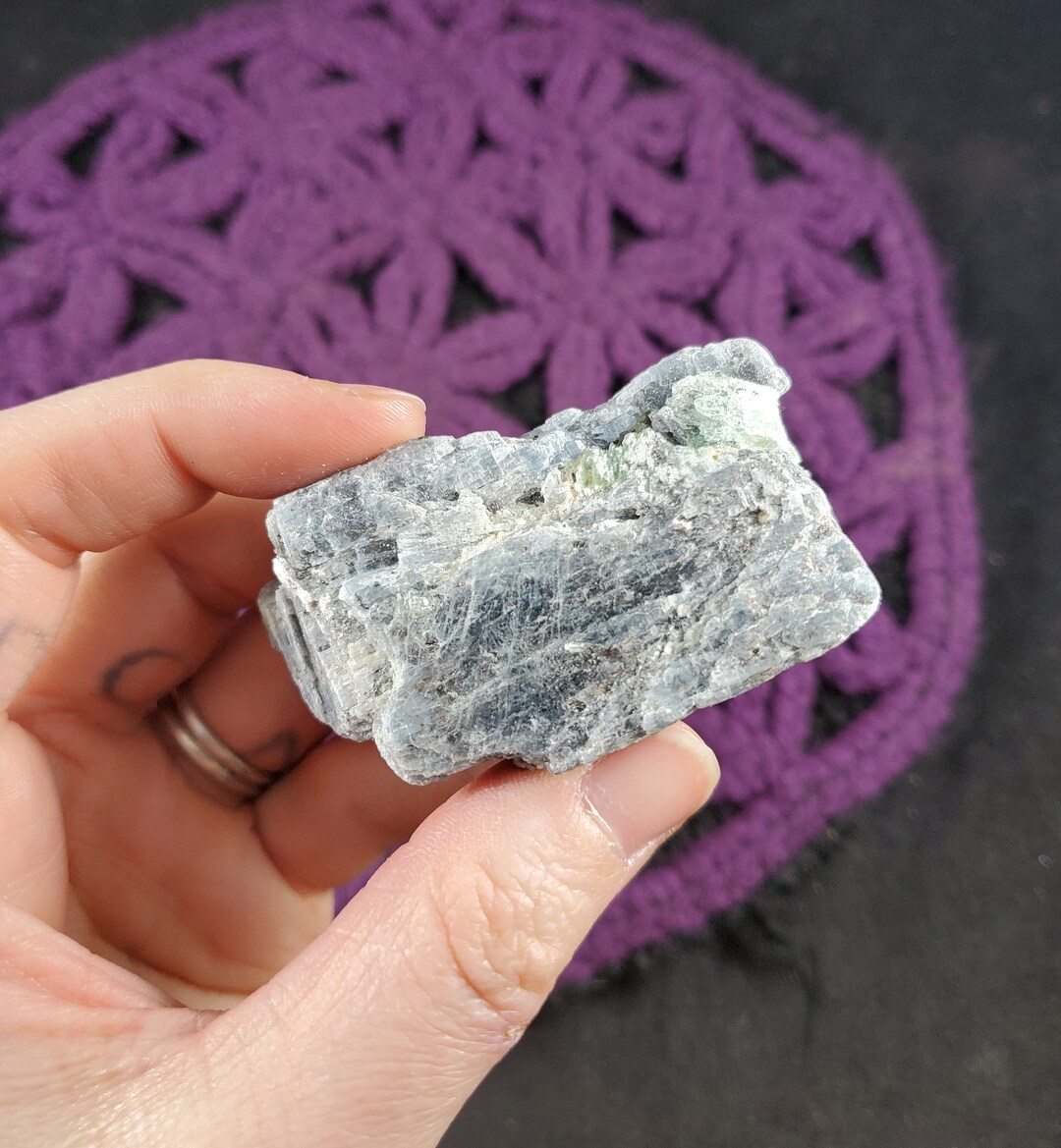 UV Reactive Ruby Sapphire Corundum in Blue Kyanite Blade Crystal Stones ...