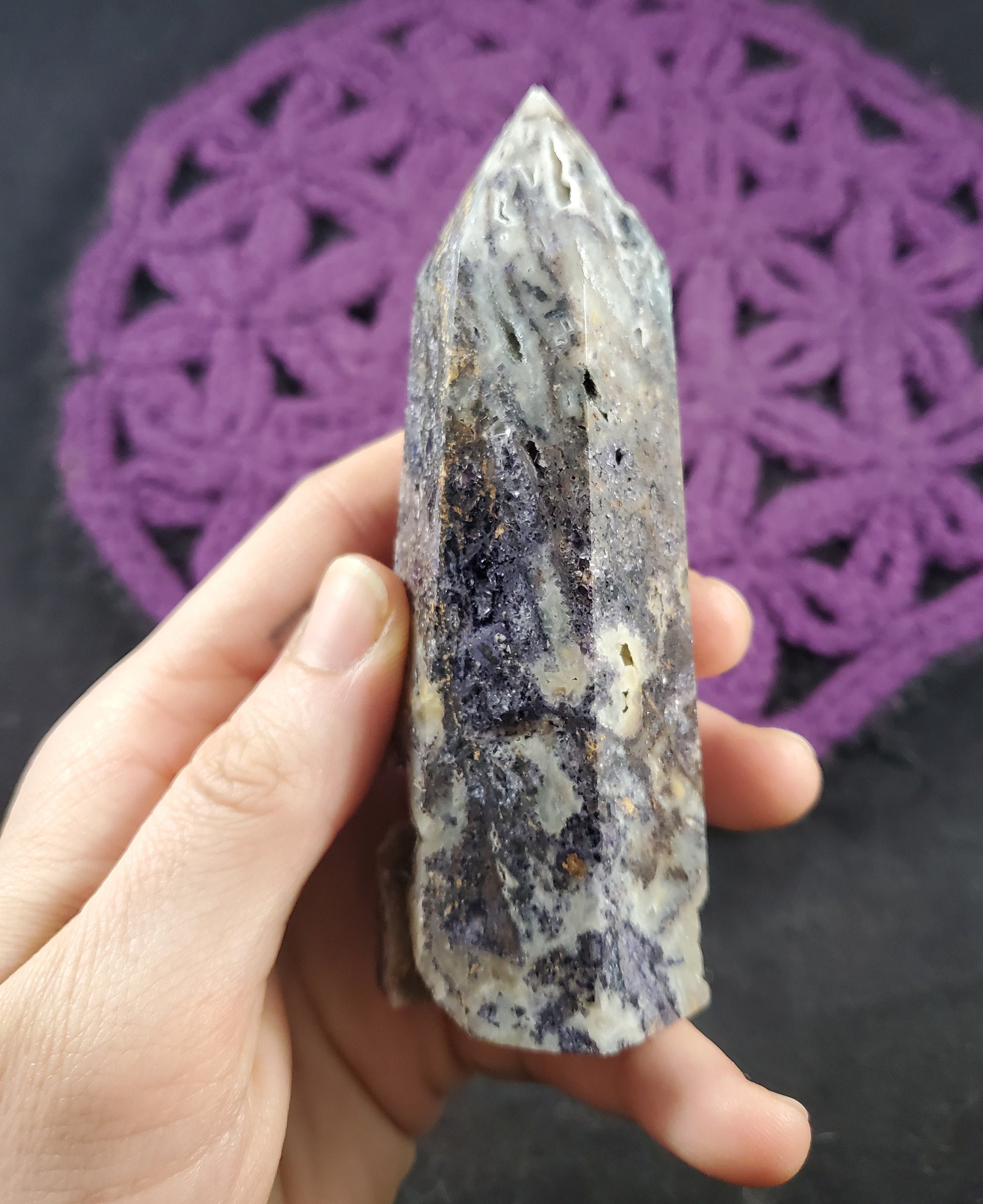 Druzy Sphalerite Polished Self Standing Crystal Purple Fluorite Druzy ...