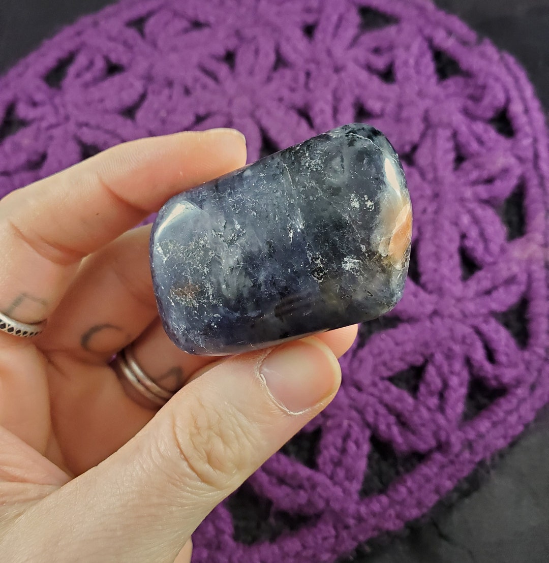 Iolite Sunstone Tumbled Stone Blue Orange Crystal Polished Stones ...