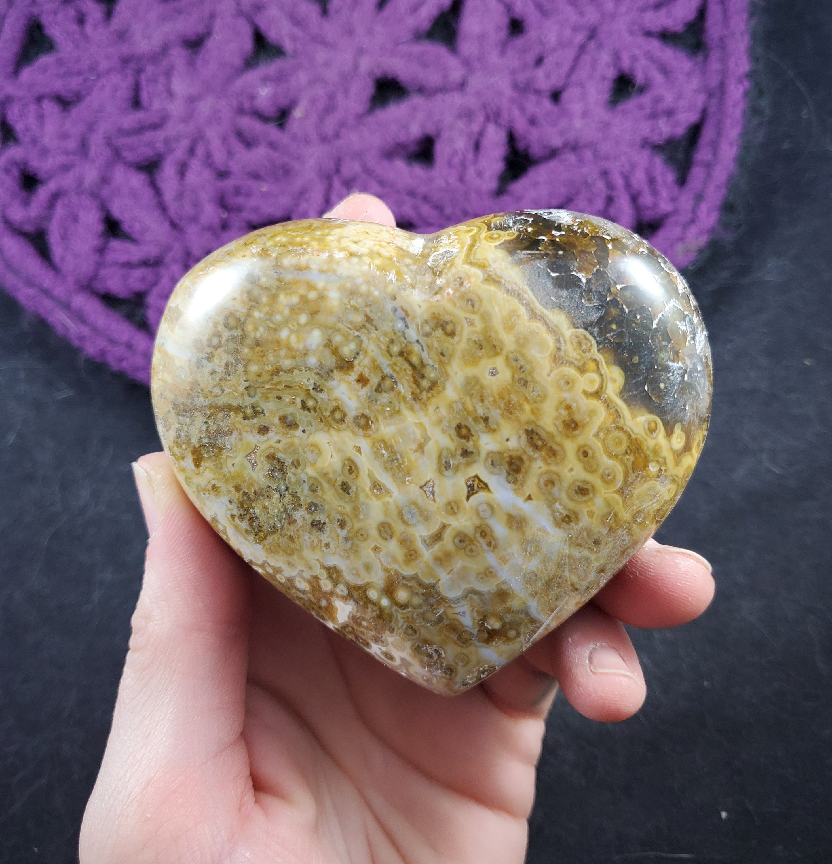 Large Ocean Jasper Heart Crystal Carved Stones Druzy Vugs Crystals ...