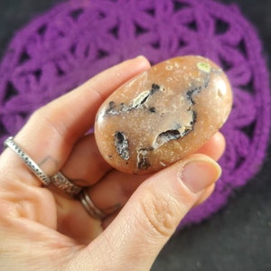 Pink Opal Palmstone Crystal Palm Stones Gallet Crystals - Etsy