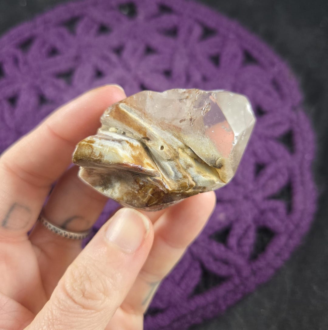 Amphibole Quartz Tumbled Point Stone Angel Wing Jupiter Phantom Crystal ...