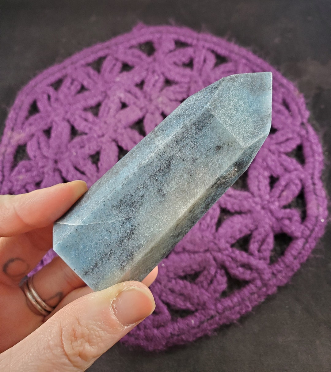 Blue Trolleite Tower Point Carving Polished Crystals Magick Stones ...