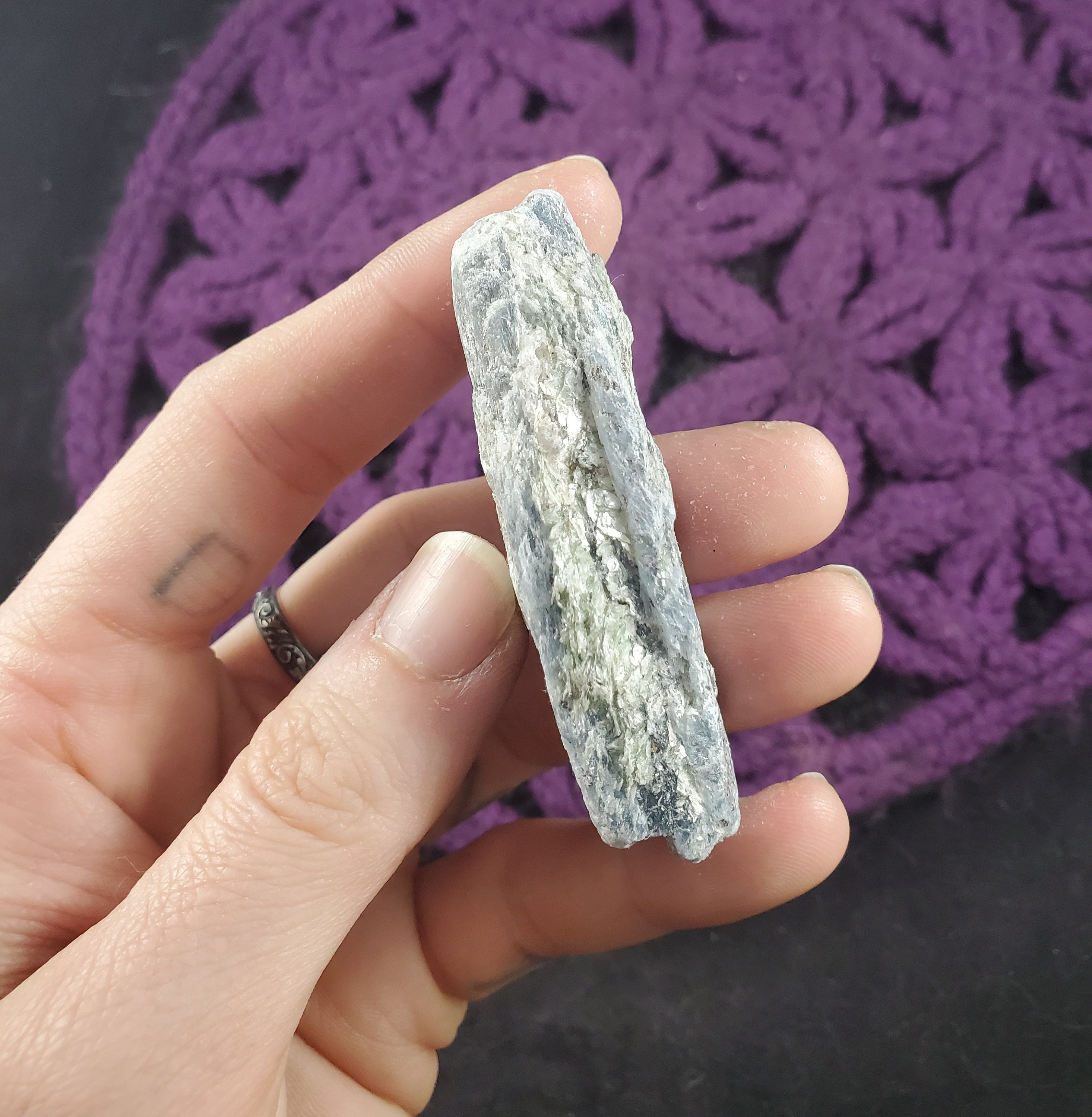 UV Reactive Ruby Sapphire Corundum in Blue Kyanite Large Blade | Etsy