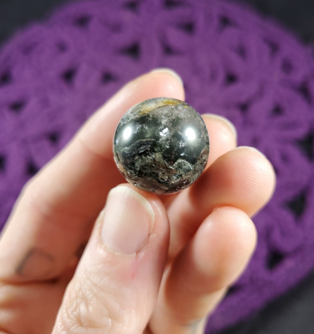 Lodolite Quartz Mini Sphere Crystal Ball Stone Polished Marble Chlorite ...