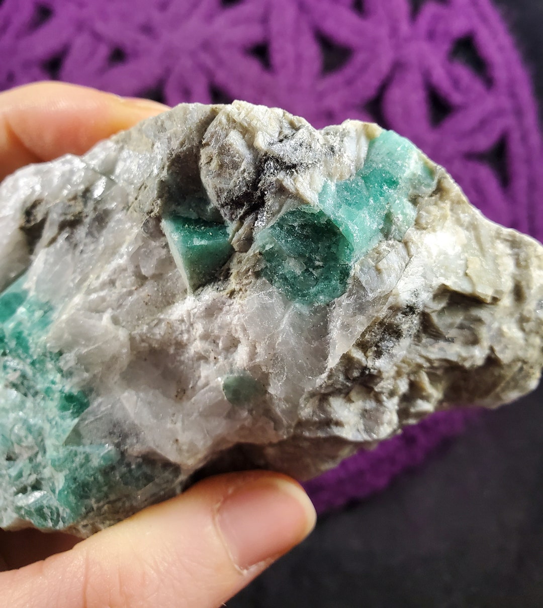 Emerald in Quartz Matrix Rough Large Healing Stones Crystals Raw ...