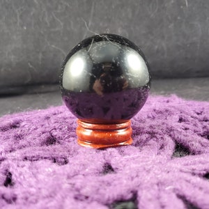 Black Tourmaline Sphere 45mm Crystal Ball Stone Polished Marble Natural ...