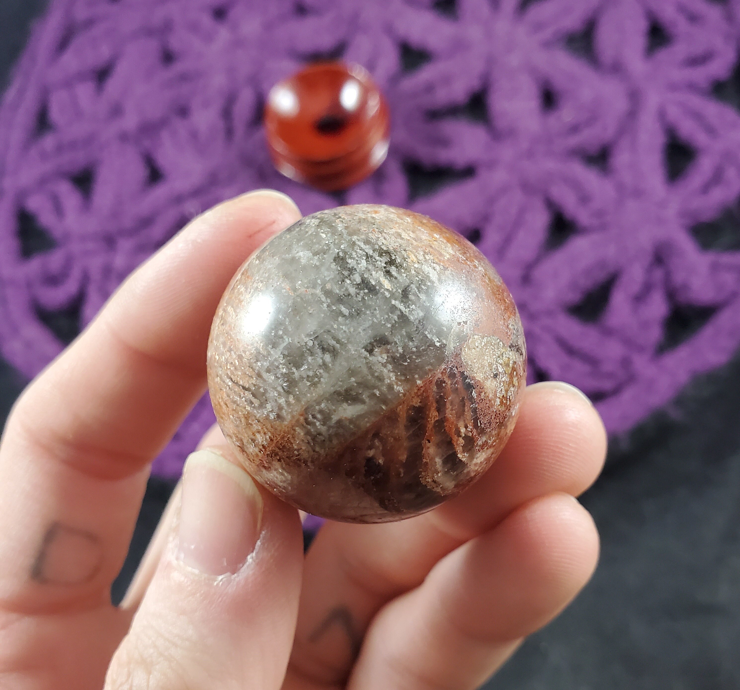 Lodolite Quartz Sphere Crystal Ball Thousand Layer Stone Polished ...