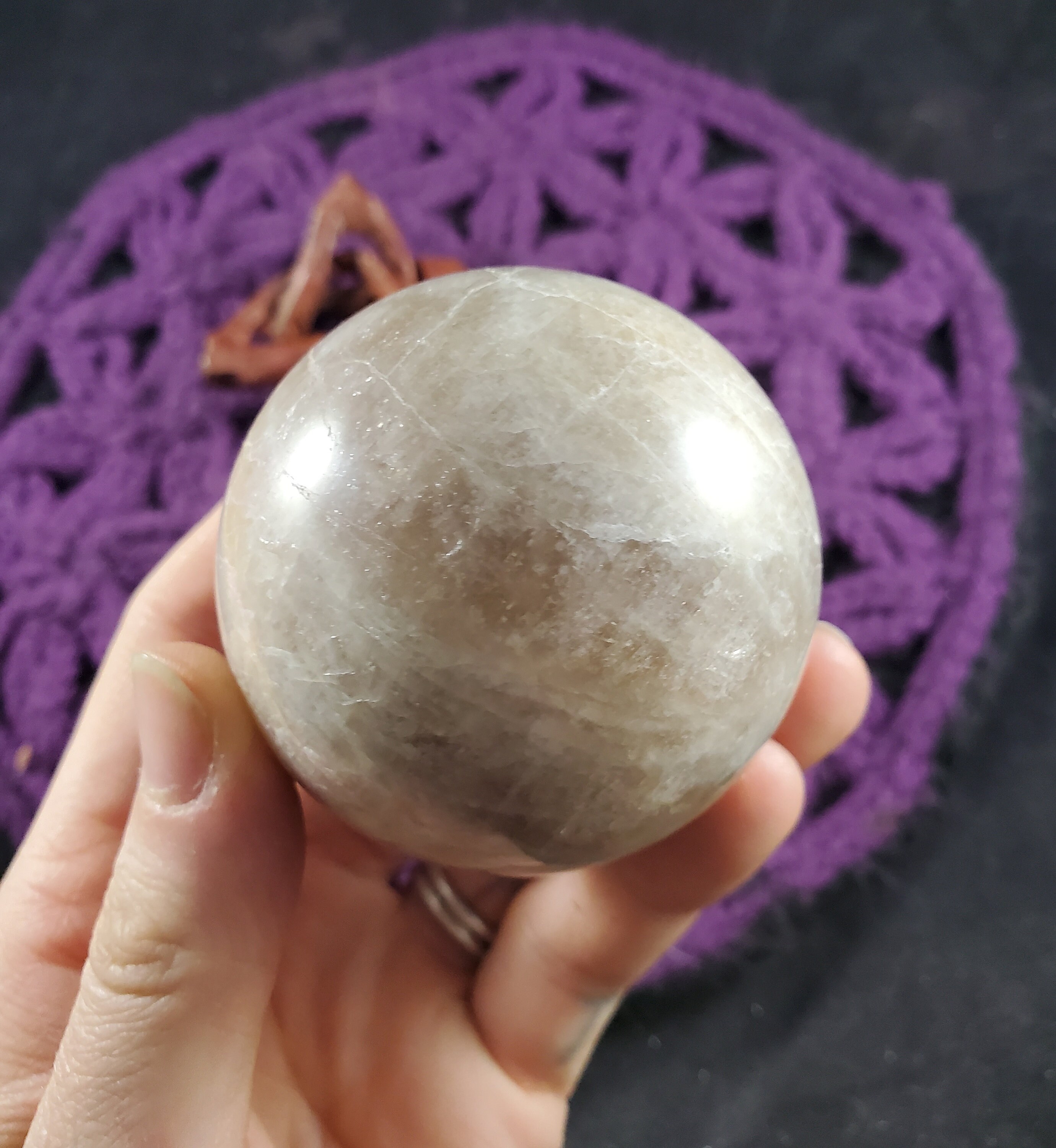 Moonstone Sunstone Sphere High Quality Stones Crystal 56mm | Etsy