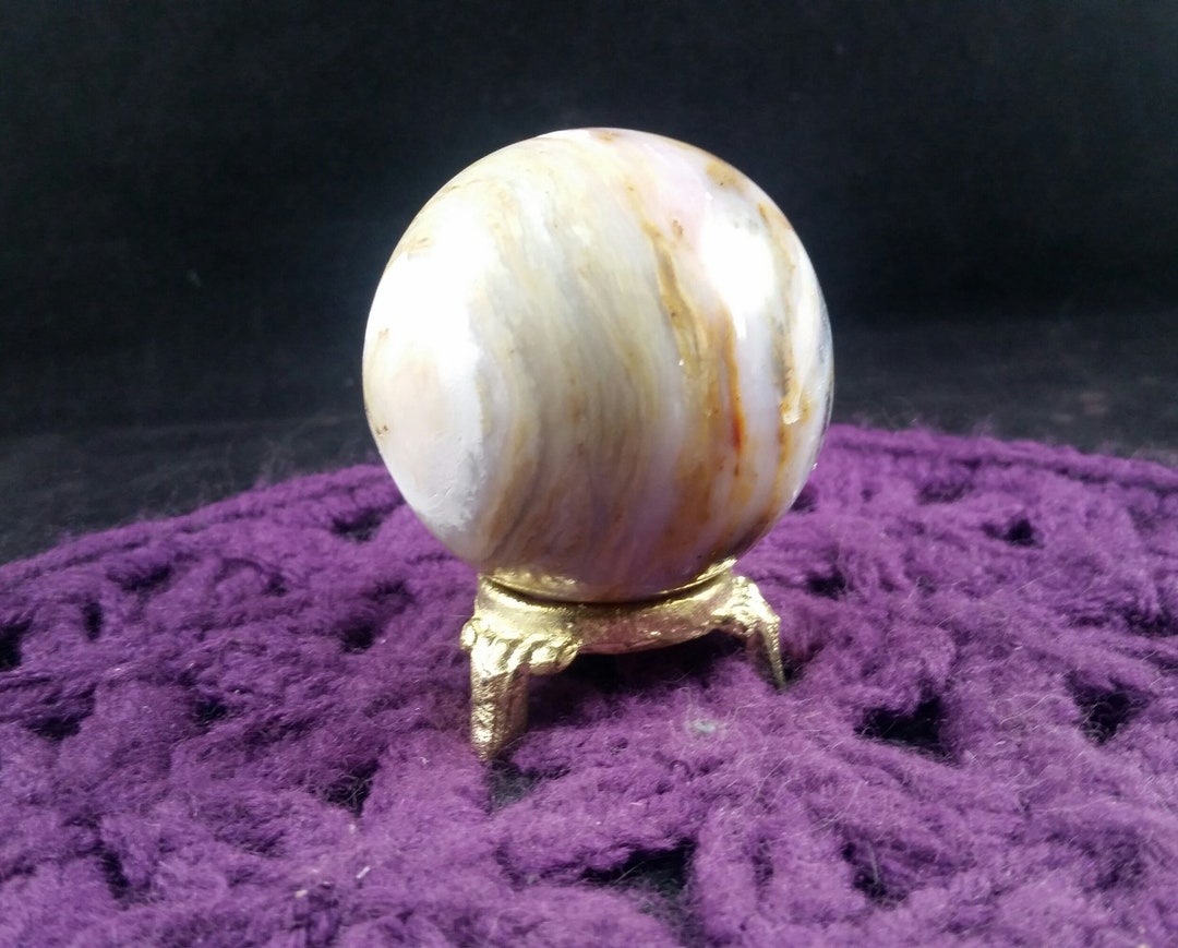 Pink Opal Sphere Crystal Ball Stones 55mm Carved Crystals Polished ...