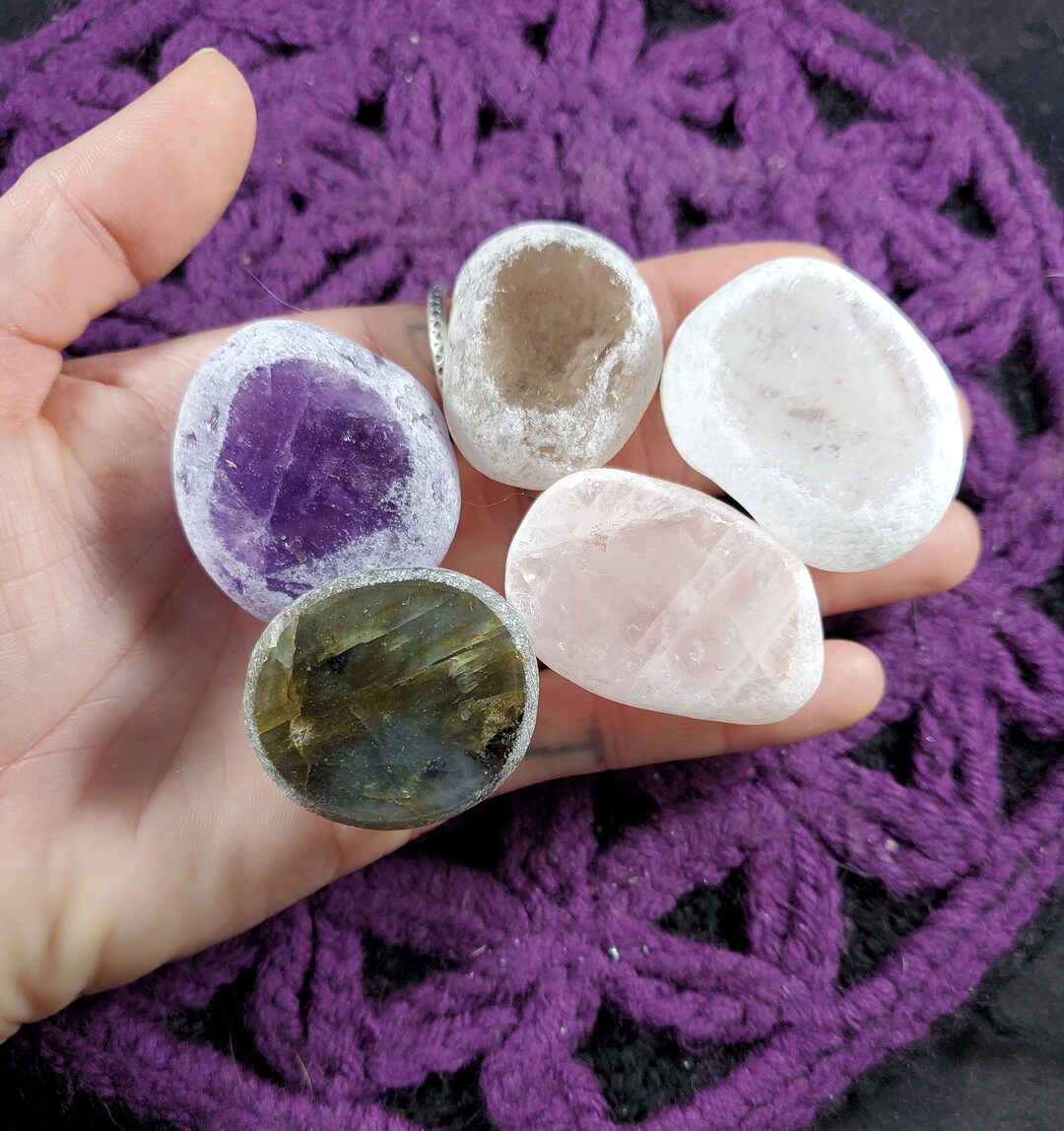 Seer Stone Complete Set 5 Crystal Flash AA Grade Scrying Window Emma ...