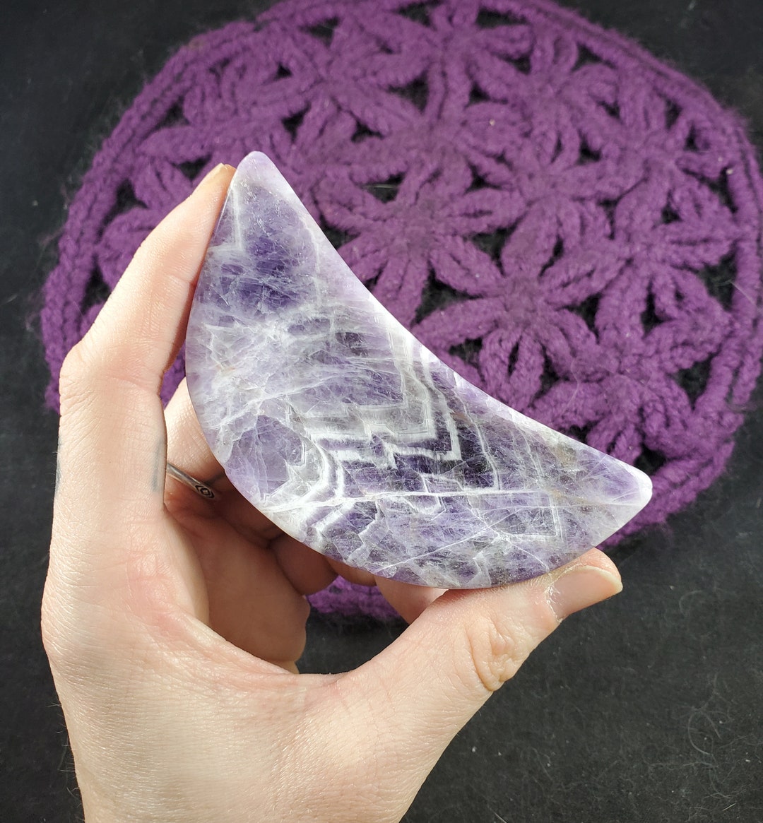 Chevron Amethyst Crescent Moon Bowl Carving Crystals Magick Stones ...