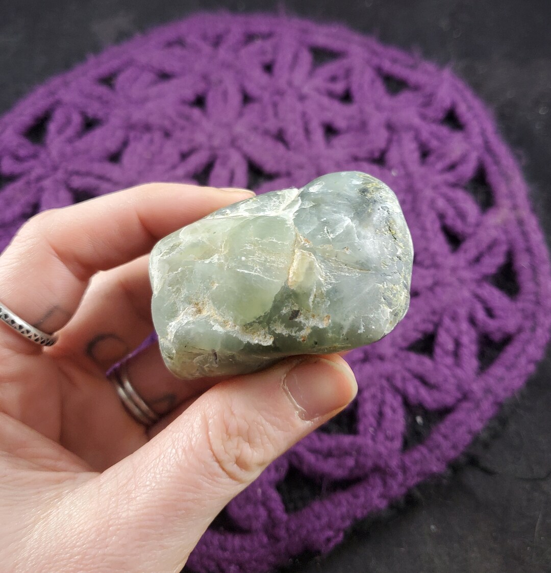 Prehnite With Epidote Botryoidal Lightly Tumbled Polished Crystal ...