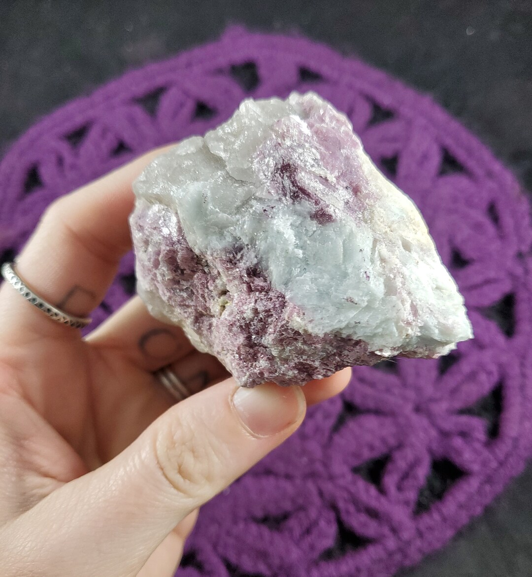 Lepidolite in Albite Raw Crystal Rough Stones Brazil Purple Mica ...
