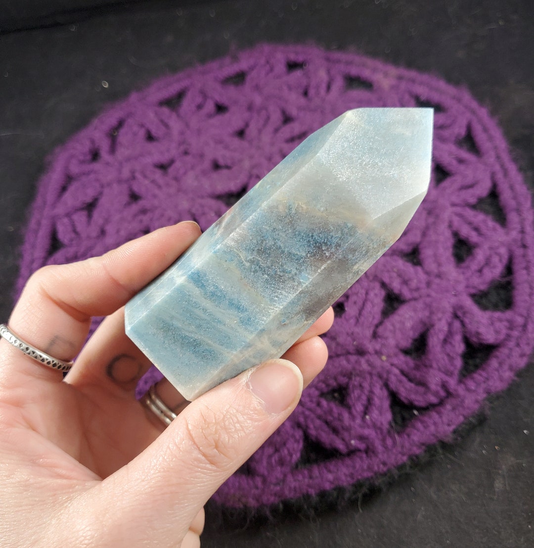 Blue Trolleite Tower Point Carving Polished Crystals Magick Stones ...