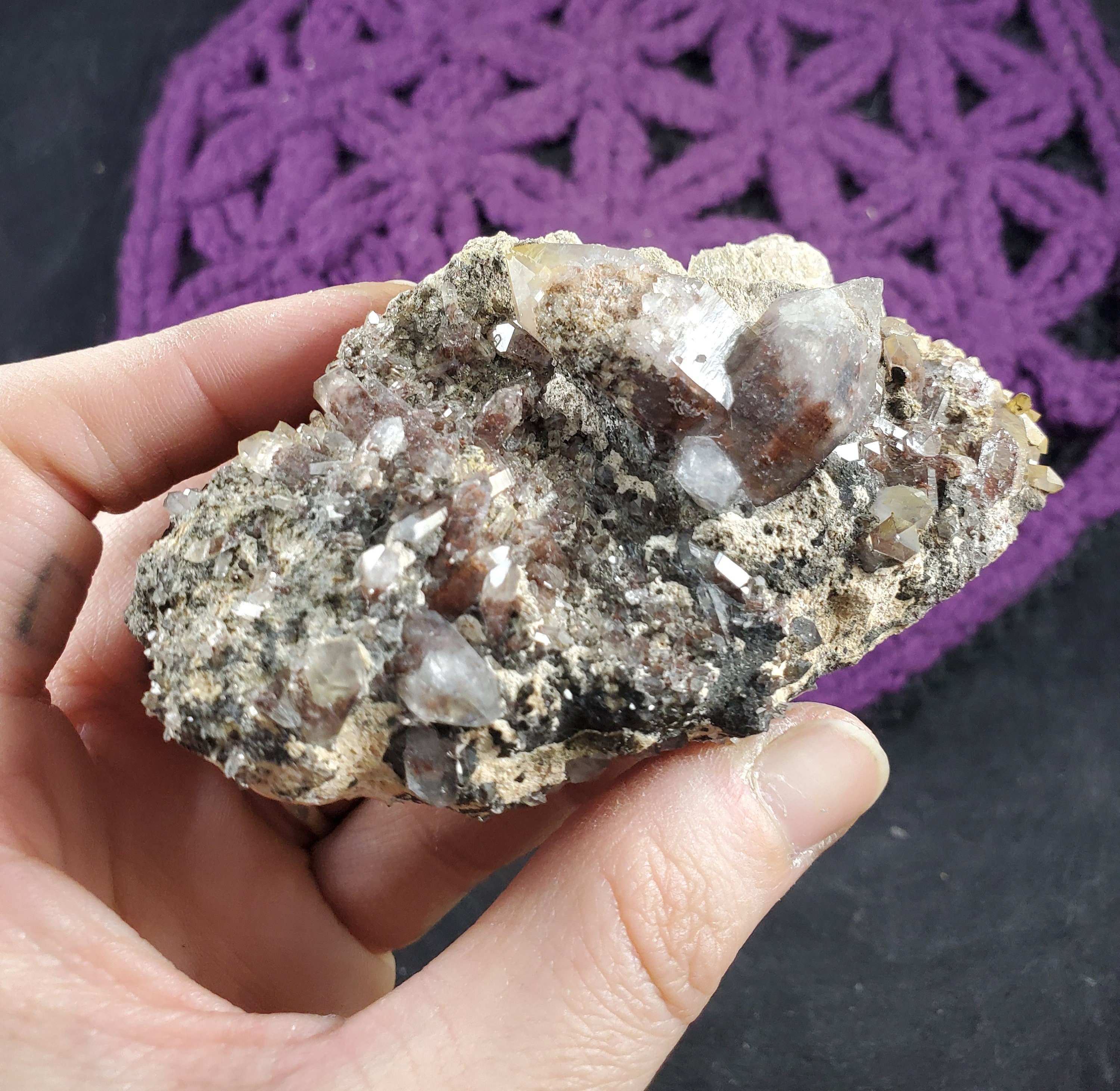 Orange River Quartz Druzy Crystal Cluster Hematite Inclusions | Etsy