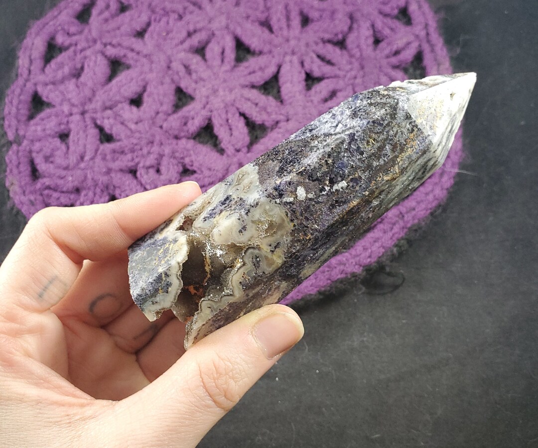 Druzy Sphalerite Polished Self Standing Crystal Purple Fluorite Druzy ...