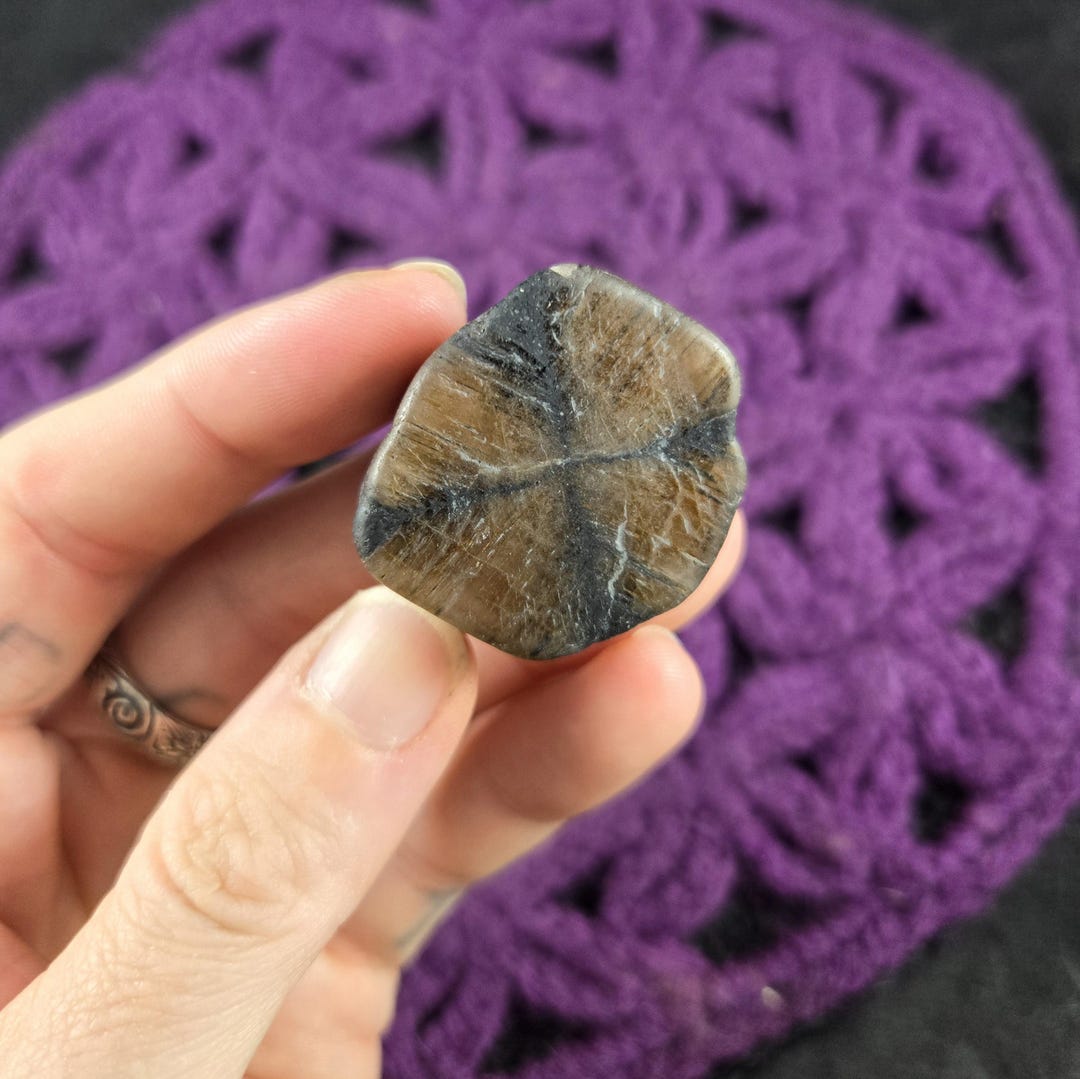 Chiastolite Andalusite Cross Stone Slice Crystal Stones Tumbled Lightly ...