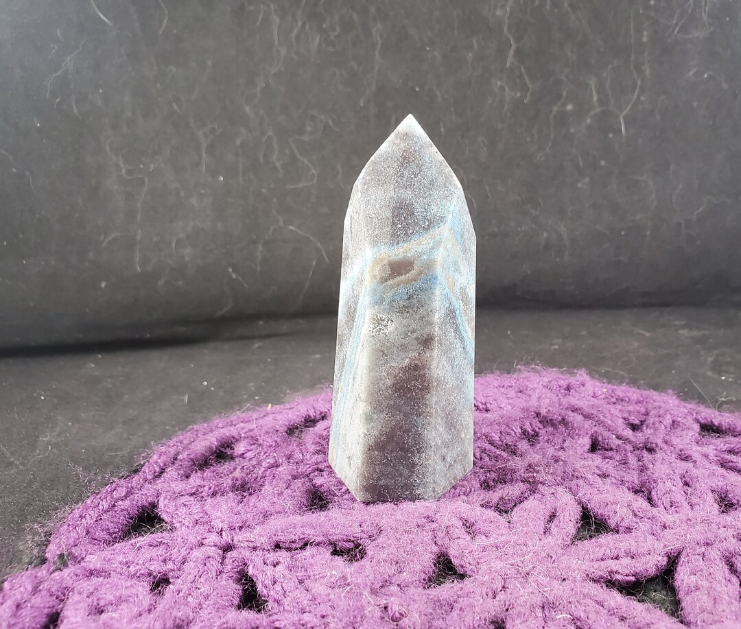 Blue Trolleite Tower Point Carving Polished Crystals Magick Stones ...