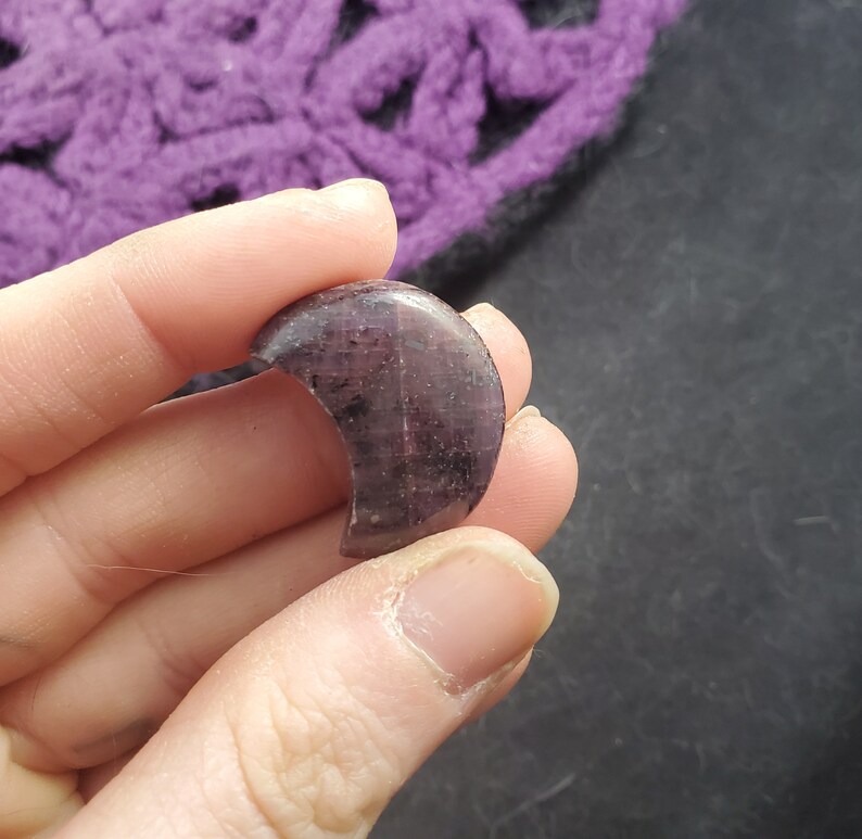 Star Ruby Polished Moon Crystals Stones Crystal Natural | Etsy