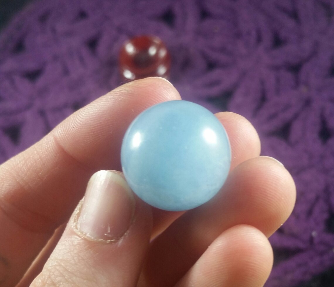 Aquamarine Sphere 20mm Crystal Ball Stone Polished Marble Blue | Etsy
