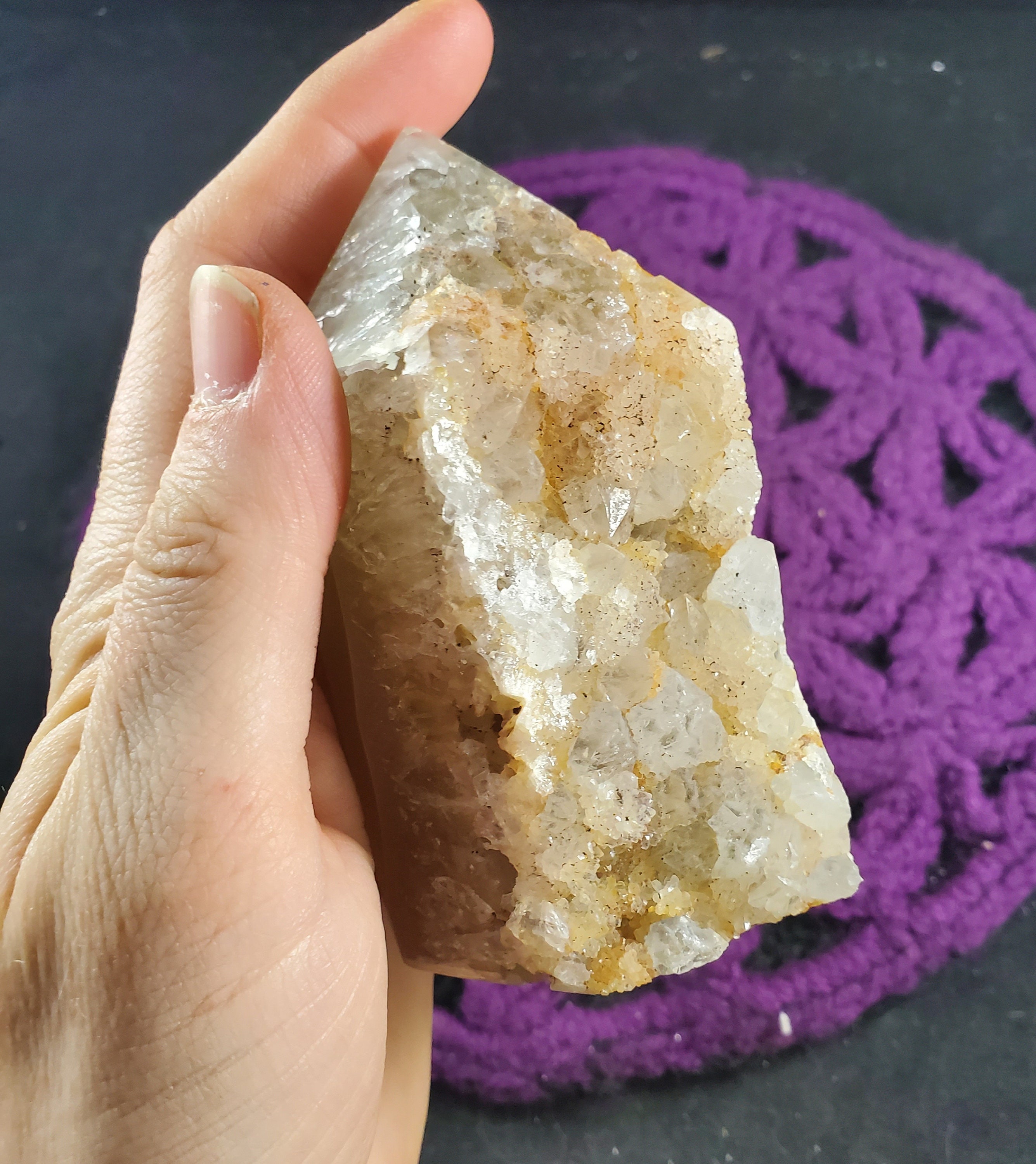 Druzy Agate Geode Half Polished Point Healing Stones Generator | Etsy