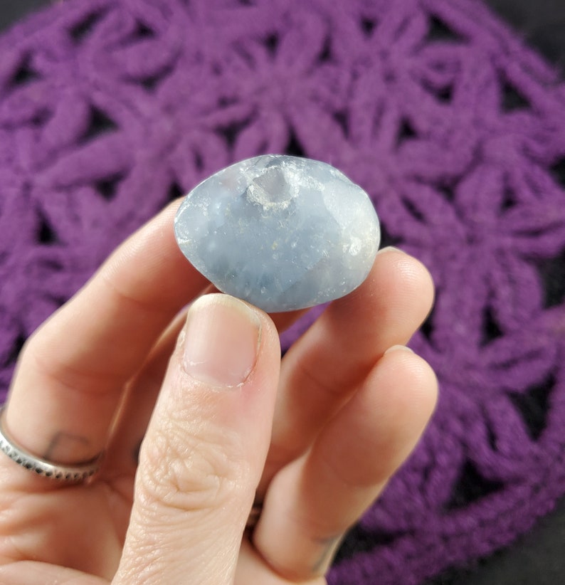 Celestite Tumbled Stone Crystal Pale Icy Blue Magick Starry Night Small ...
