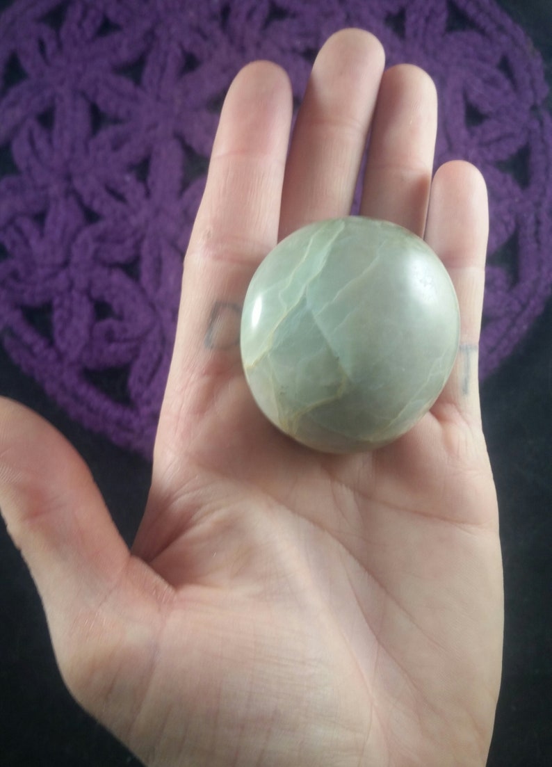 Home Décor Garnierite Green Moonstone Palmstone Gallet Mint Green ...