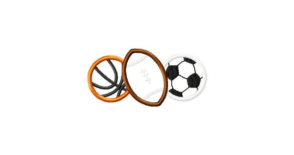 Sports Ball Combo 2 Applique Machine Embroidery Design INSTANT | Etsy