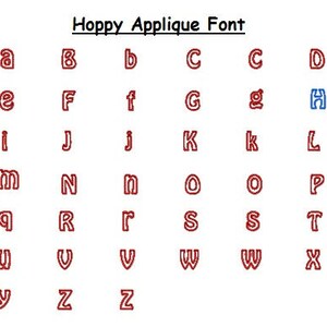 Hoppy Applique Font Applique Machine Embroidery Design INSTANT DOWNLOAD ...
