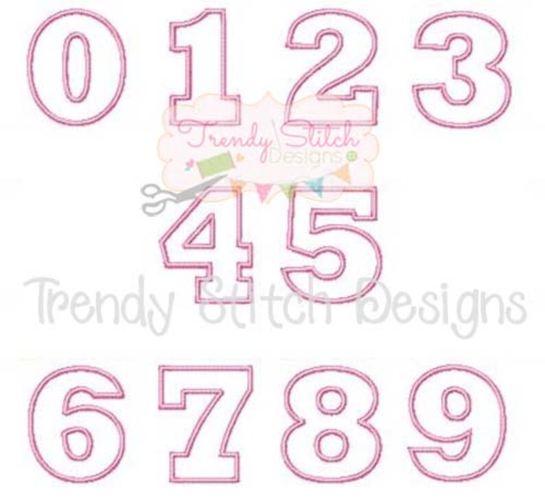 Mini Birthday Numbers Applique Design Machine Embroidery Font | Etsy