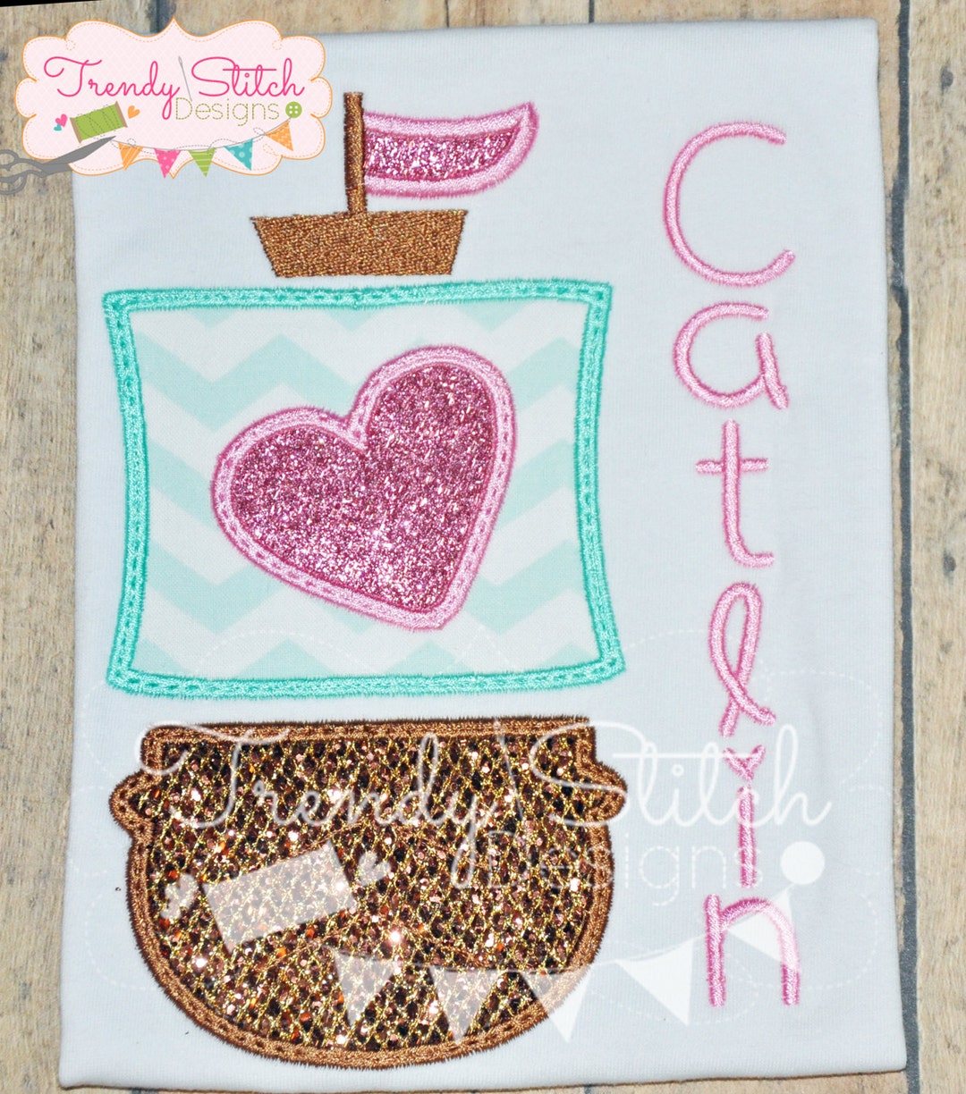 Pirate Ship Heart Applique Design Machine Embroidery INSTANT DOWNLOAD ...