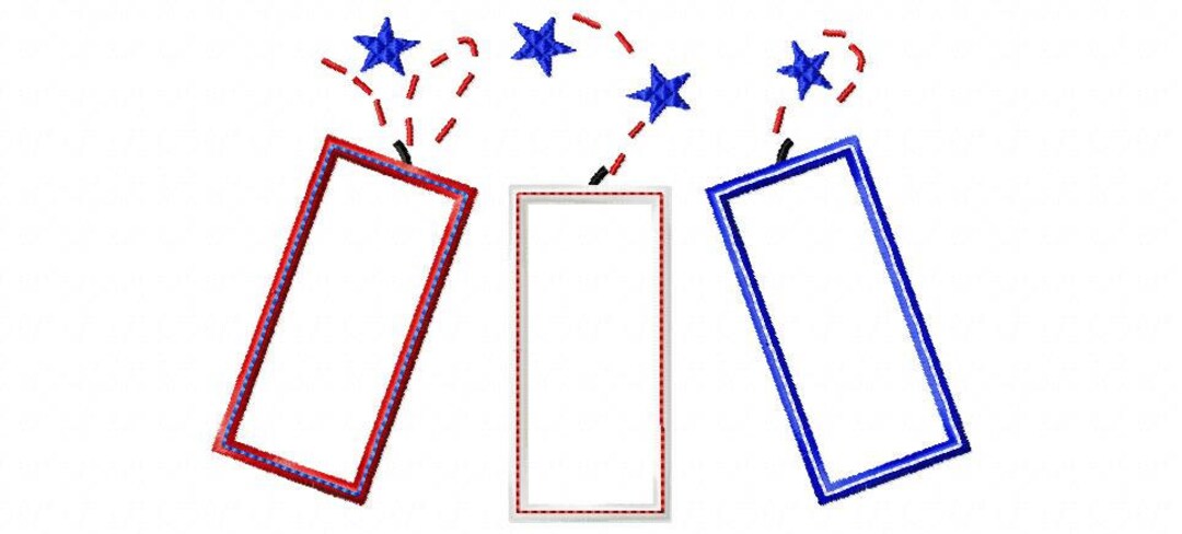 Fireworks TRIO Applique Design Machine Embroidery Design INSTANT ...
