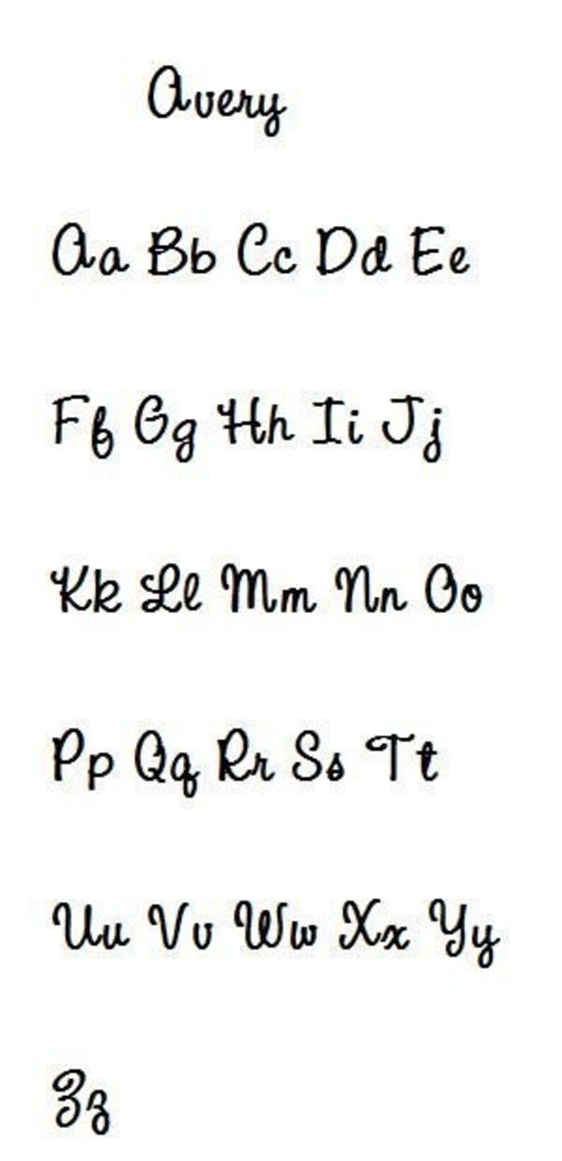 Avery Font Machine Embroidery Design INSTANT DOWNLOAD Cursive BX - Etsy