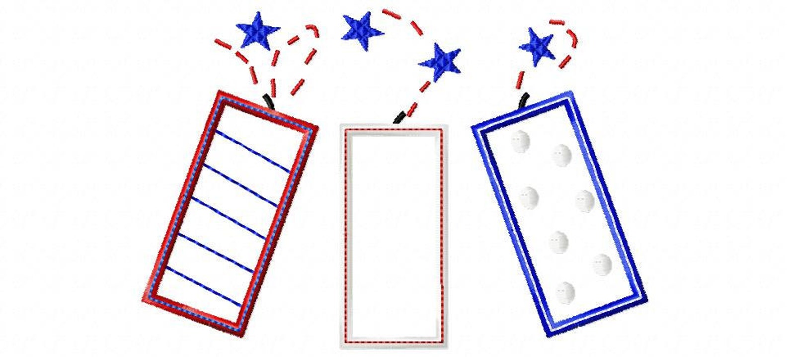 Fireworks TRIO Applique Design Machine Embroidery Design INSTANT ...