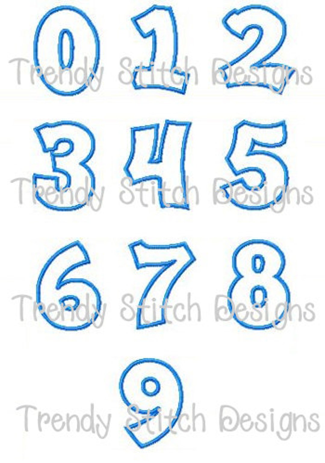 Happy Numbers Small Applique Design Machine Embroidery Font Birthday ...
