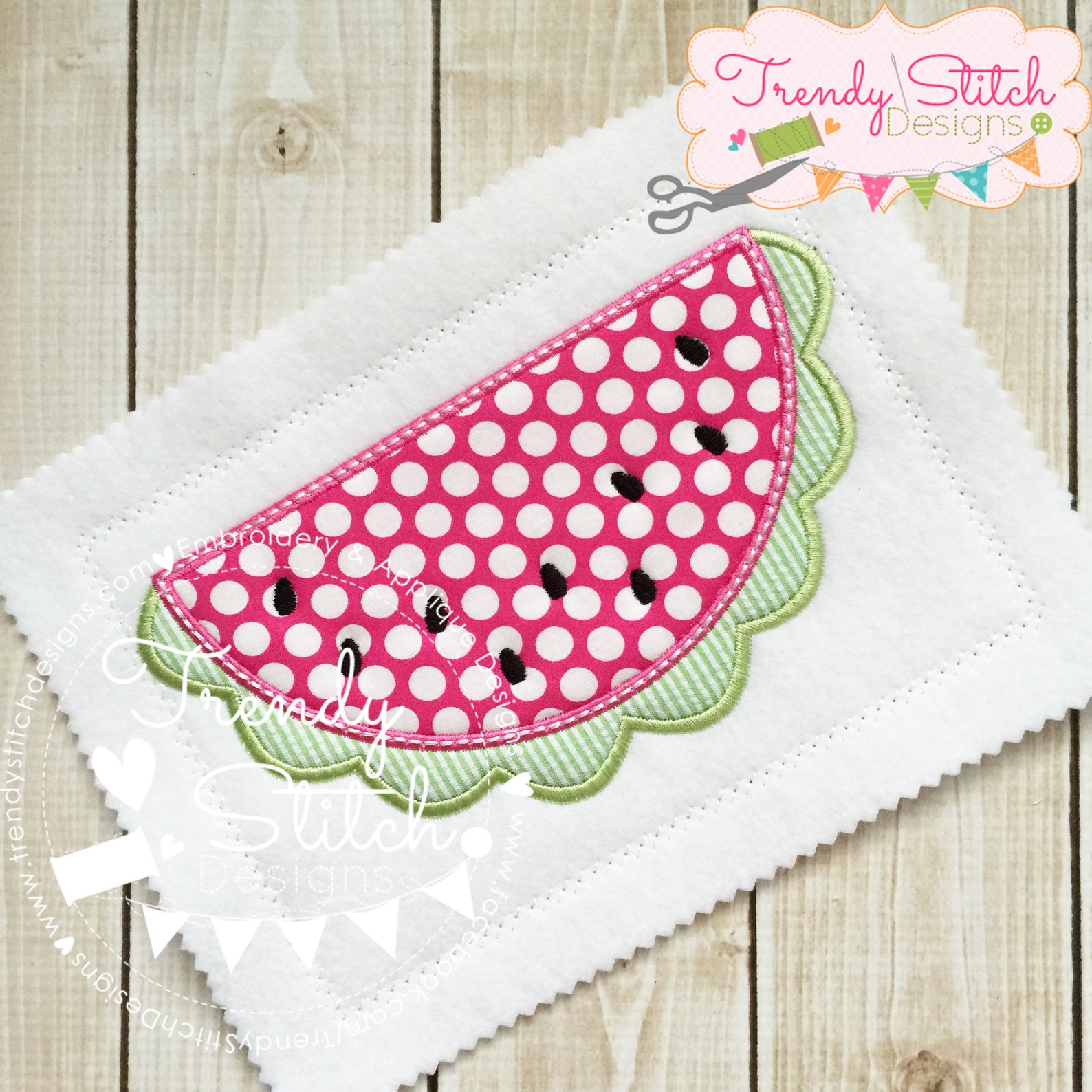 Watermelon 1 Applique Design Machine Embroidery Design INSTANT DOWNLOAD ...