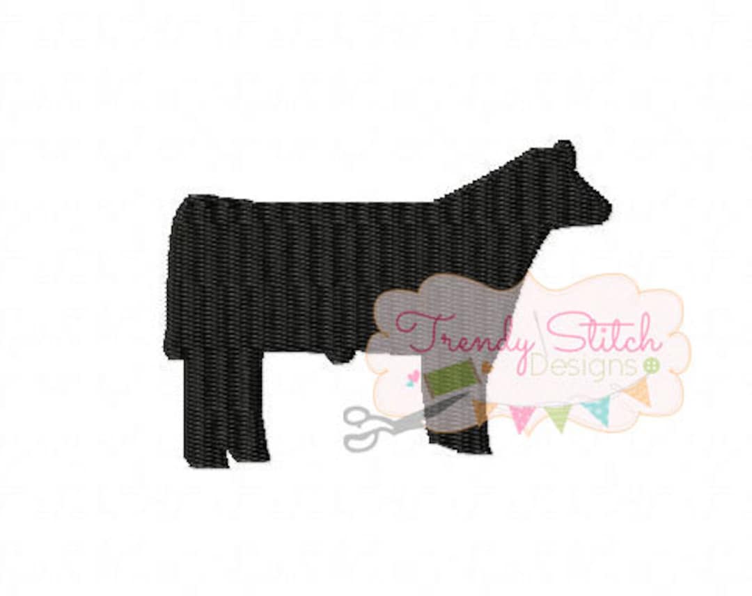 Show Steer 2 MINI Machine Embroidery Design Made to Match Filled Stitch ...
