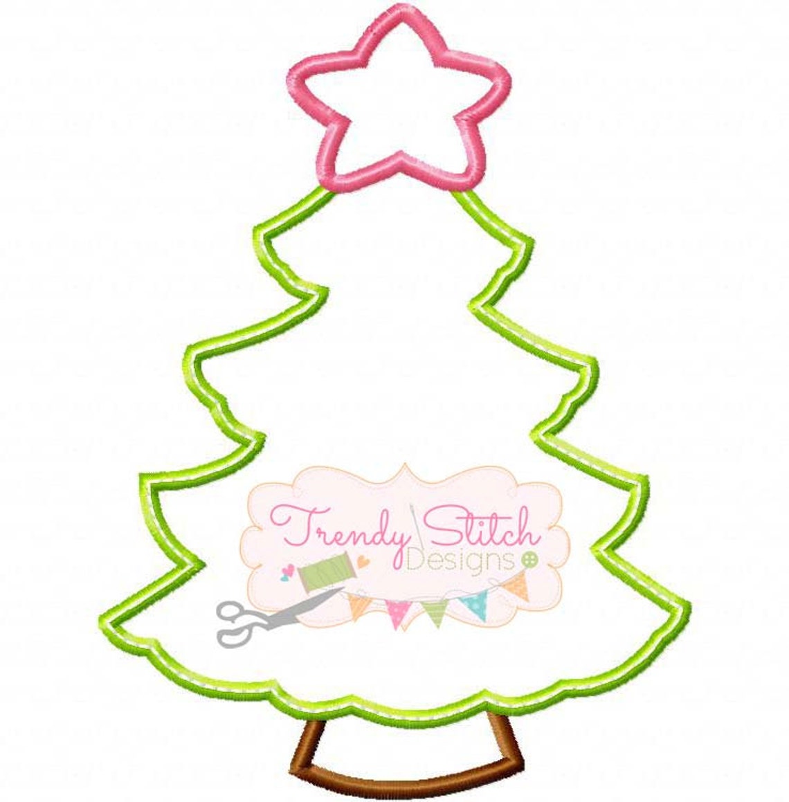 Christmas Tree Applique Design Machine Embroidery Design - Etsy