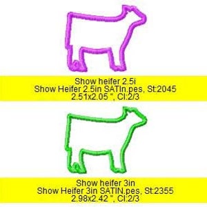 Show Heifer Small Size Applique Design Machine Embroidery Design ...